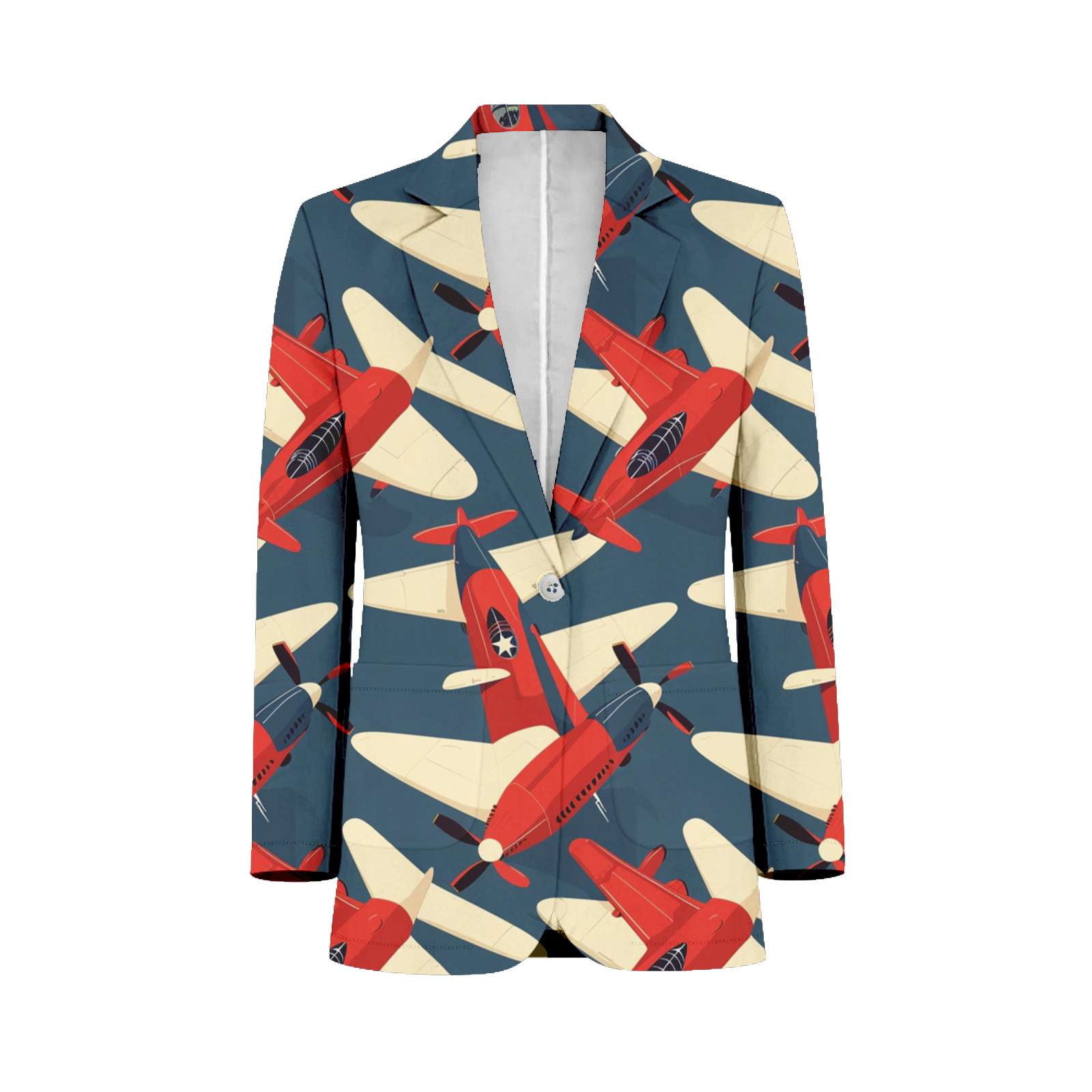 Cloud Airplane Pattern Customized Men's Suits full man Shawl Collar ...