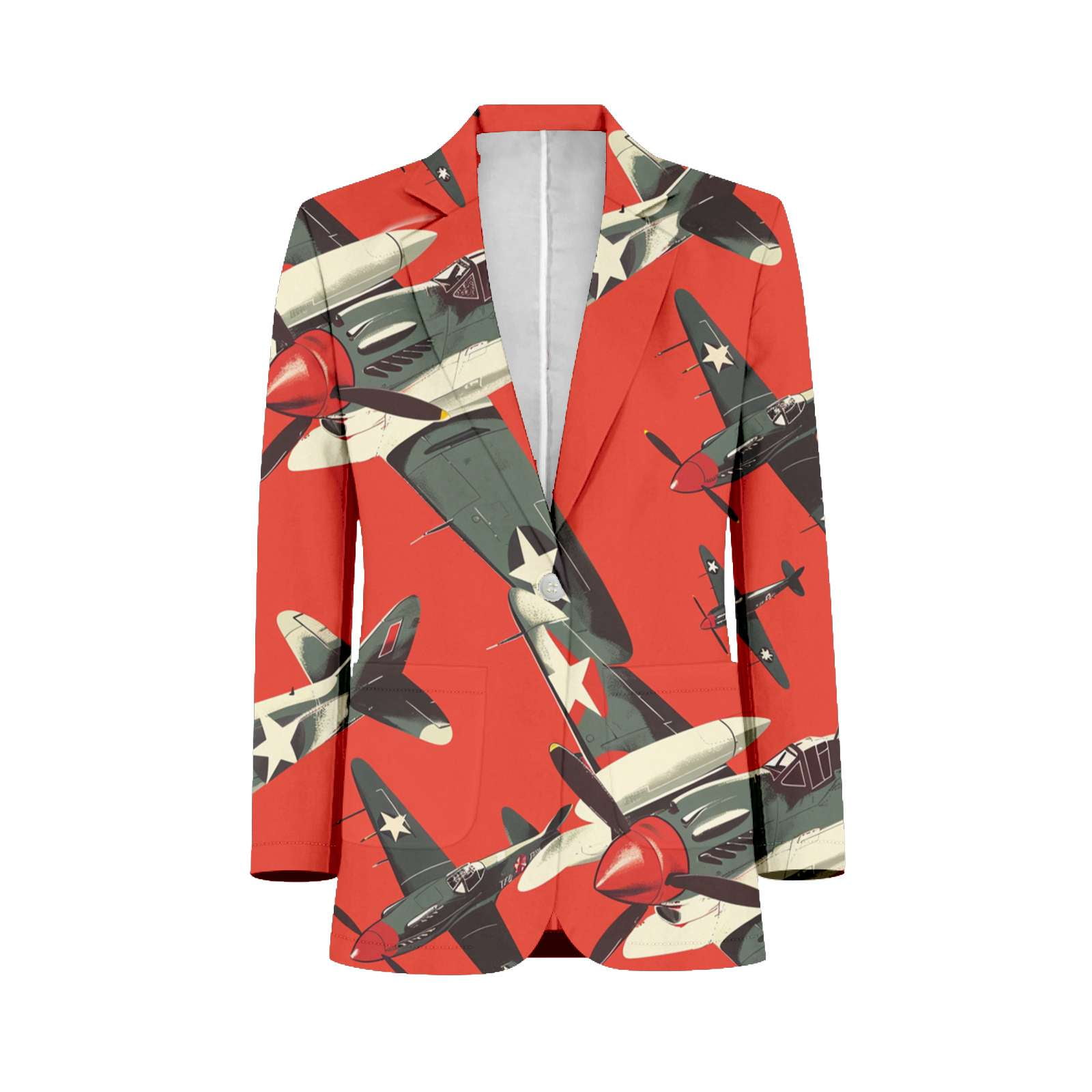 Cloud Airplane Pattern Customized Men's Suits full man Shawl Collar ...