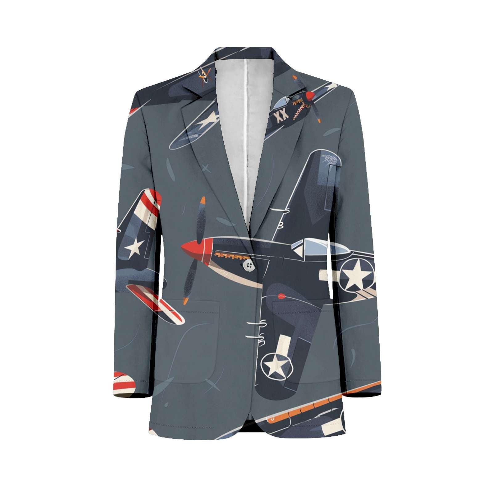 Cloud Airplane Pattern Customized Men's Suits full man Shawl Collar ...