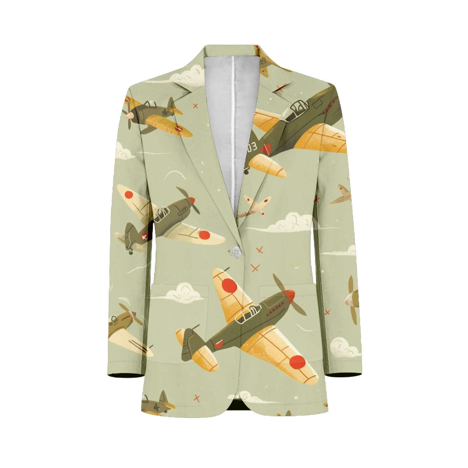 Cloud Airplane Pattern Customized Men's Suits full man Shawl Collar ...