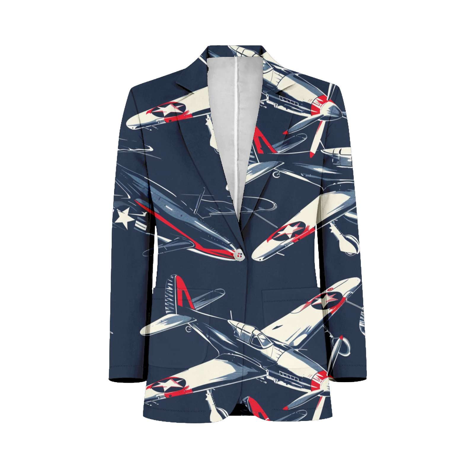 Cloud Airplane Pattern Customized Men's Suits full man Shawl Collar ...