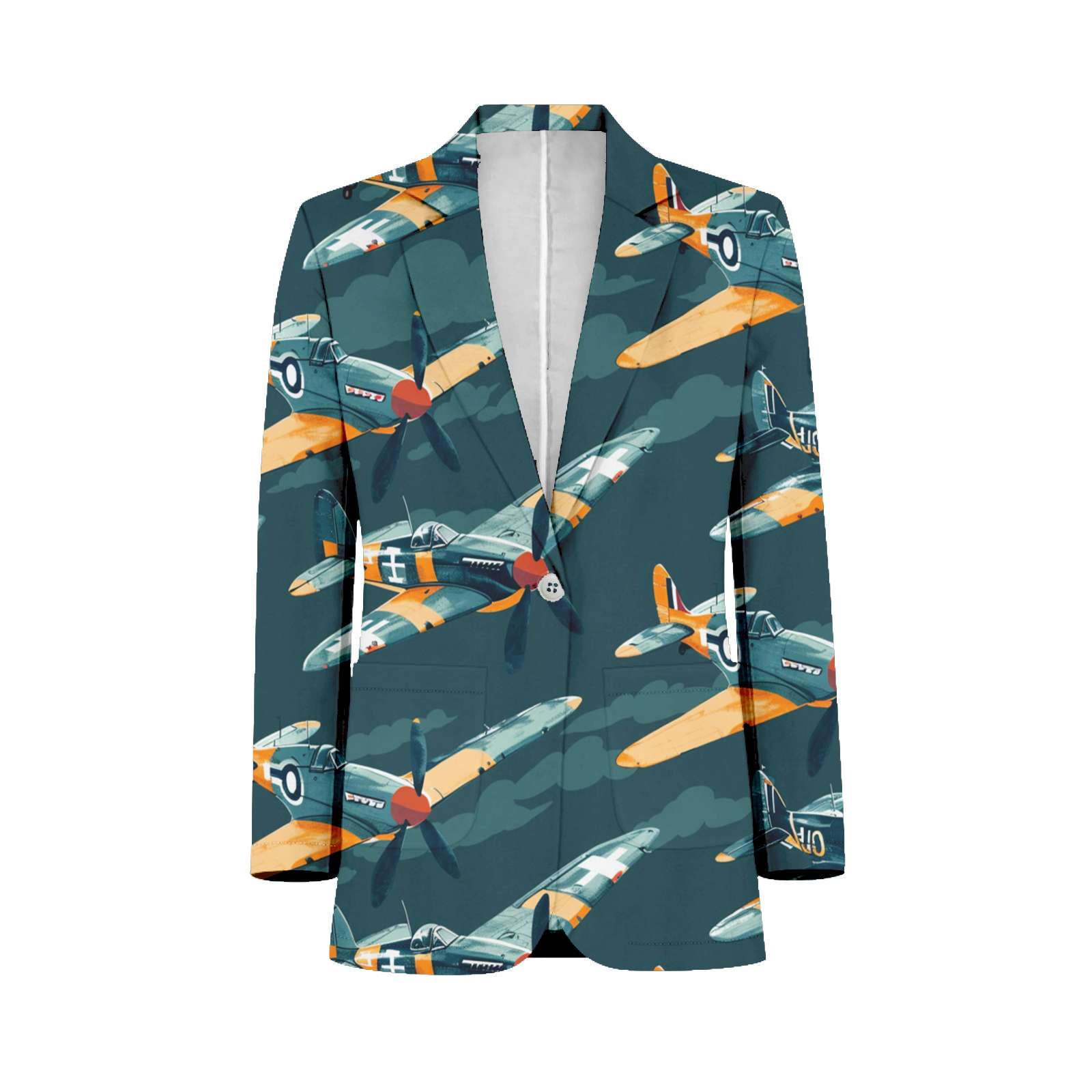 Cloud Airplane Pattern Customized Men's Suits full man Shawl Collar ...