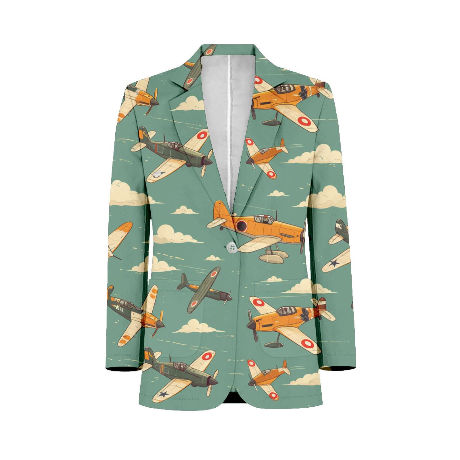 Cloud Airplane Pattern Customized Men's Suits full man Shawl Collar ...