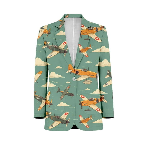 Cloud Airplane Pattern Customized Men's Suits full man Shawl Collar ...