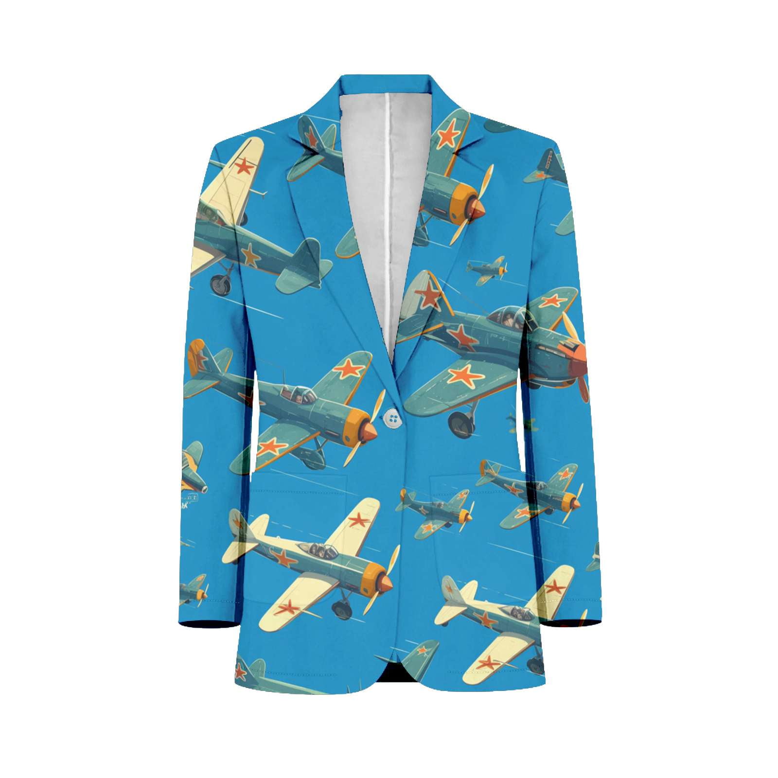 Cloud Airplane Pattern Customized Men's Suits full man Shawl Collar ...