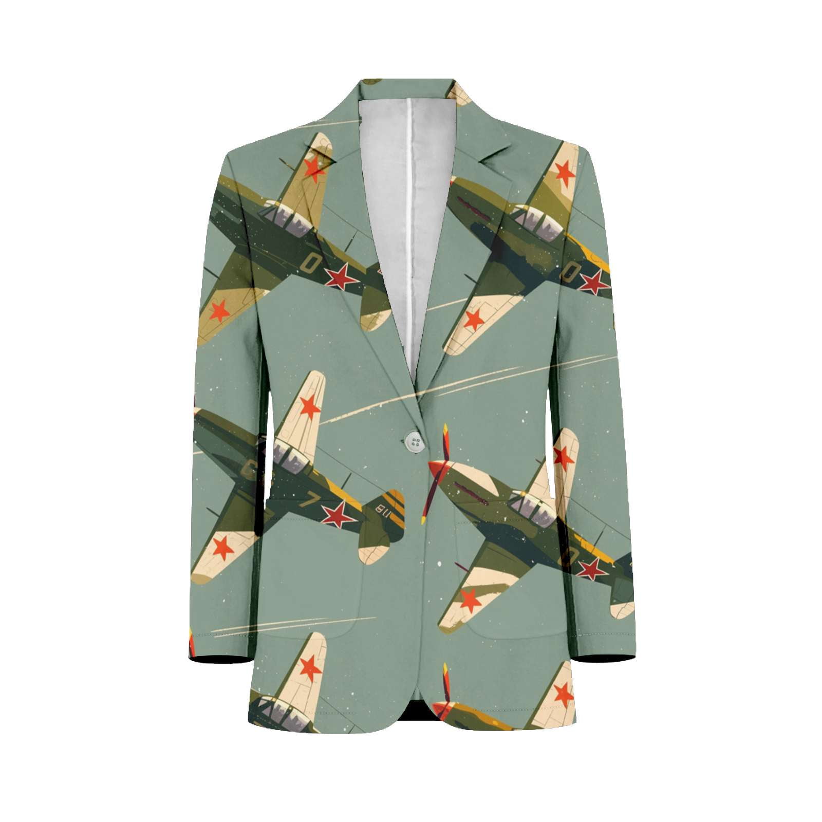 Cloud Airplane Pattern Customized Men's Suits full man Shawl Collar ...