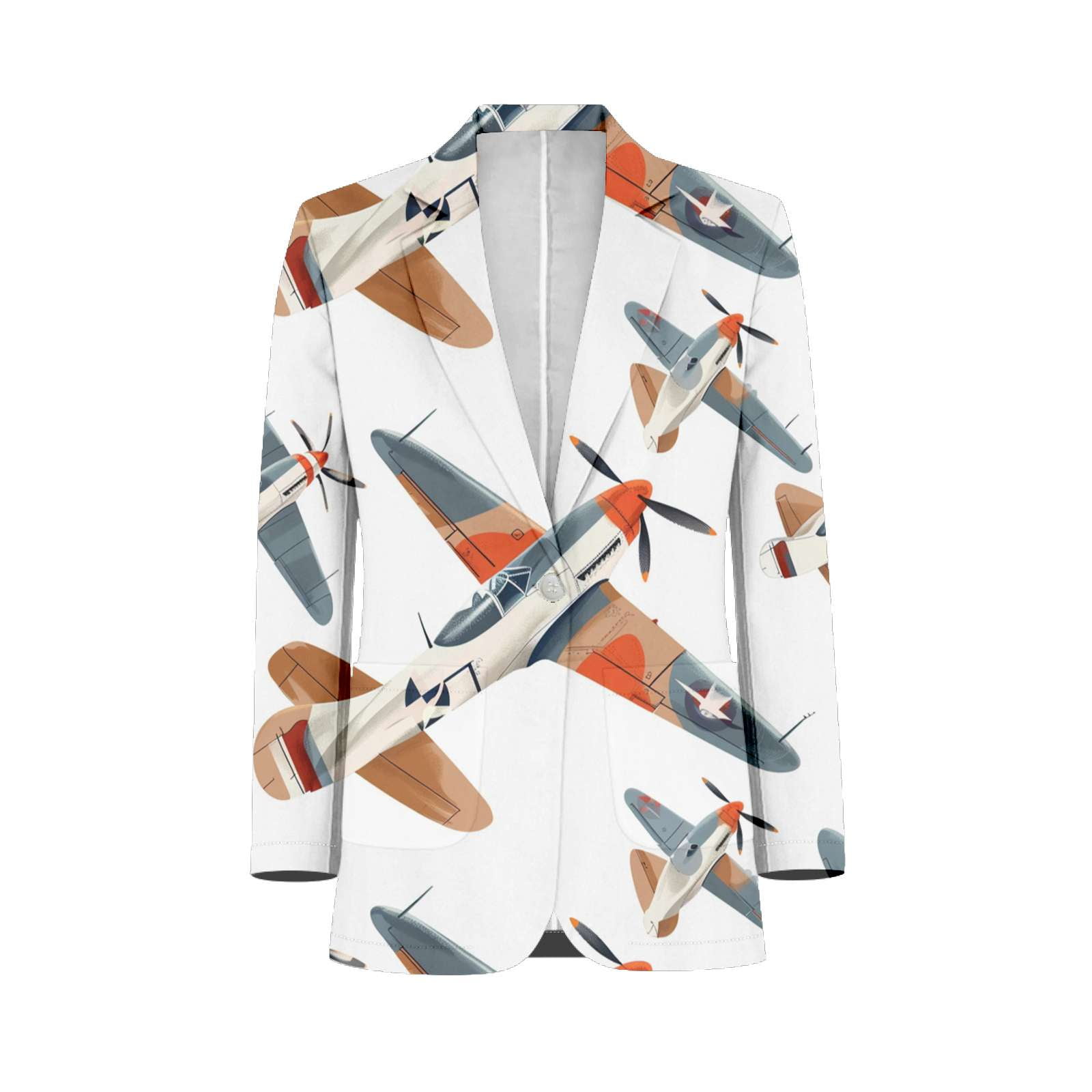 Cloud Airplane Pattern Mens Suits Shawl Collar Slim Fit Suit Mens Groom ...