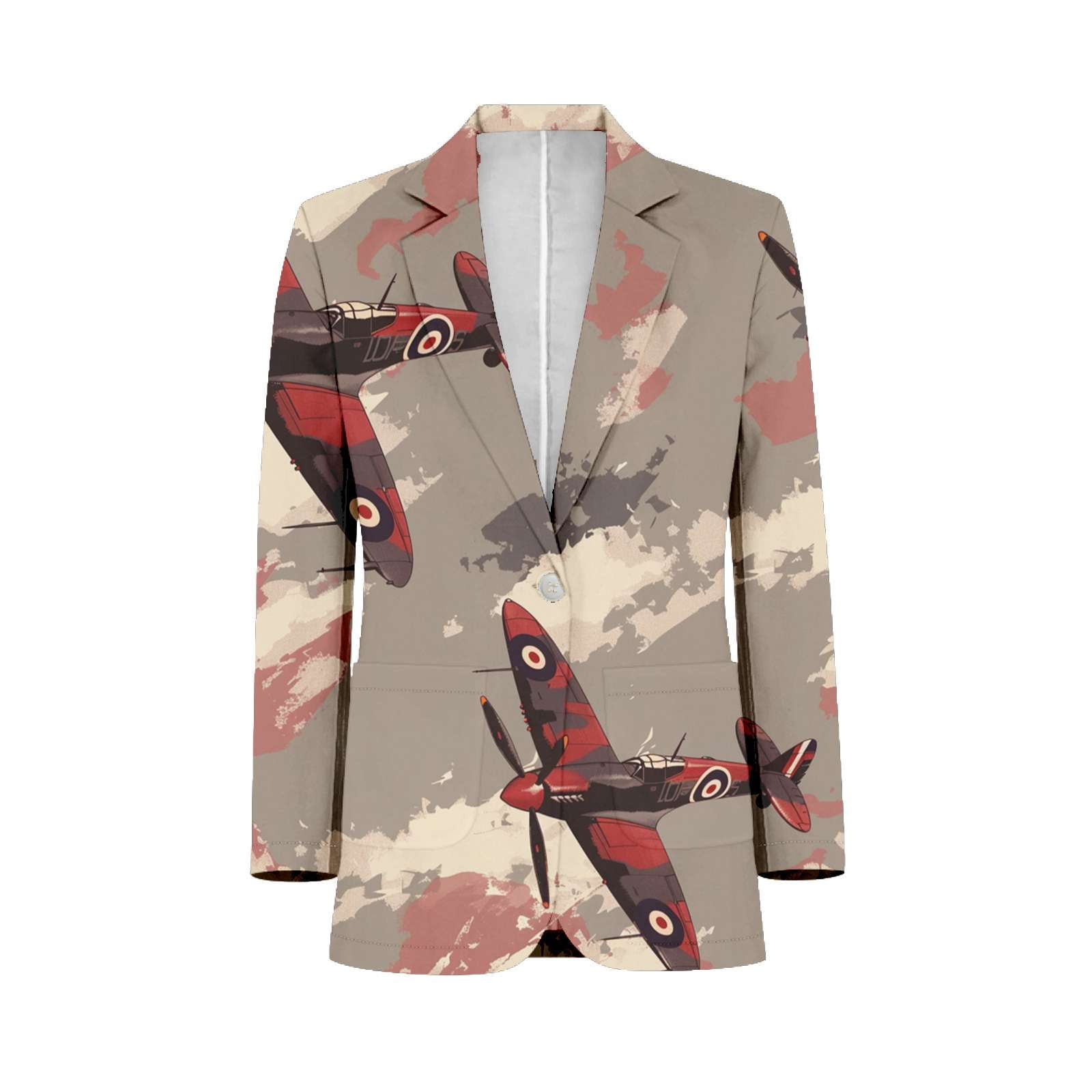 Cloud Airplane Pattern Mens Suits Shawl Collar Slim Fit Suit Mens Groom ...