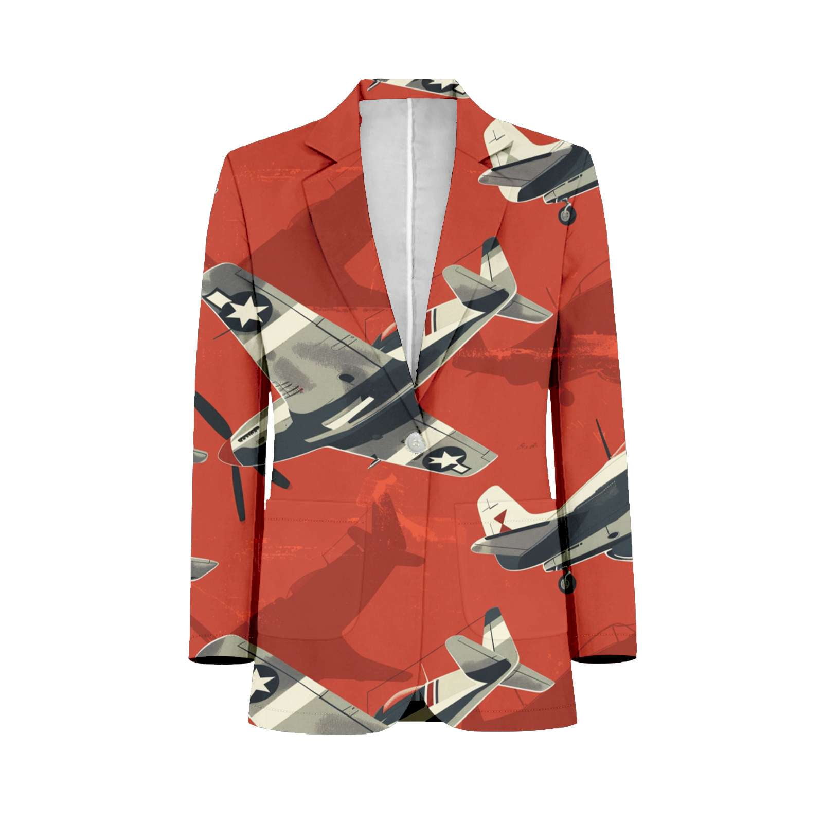 Cloud Airplane Pattern Mens Suits Shawl Collar Slim Fit Suit Mens Groom ...