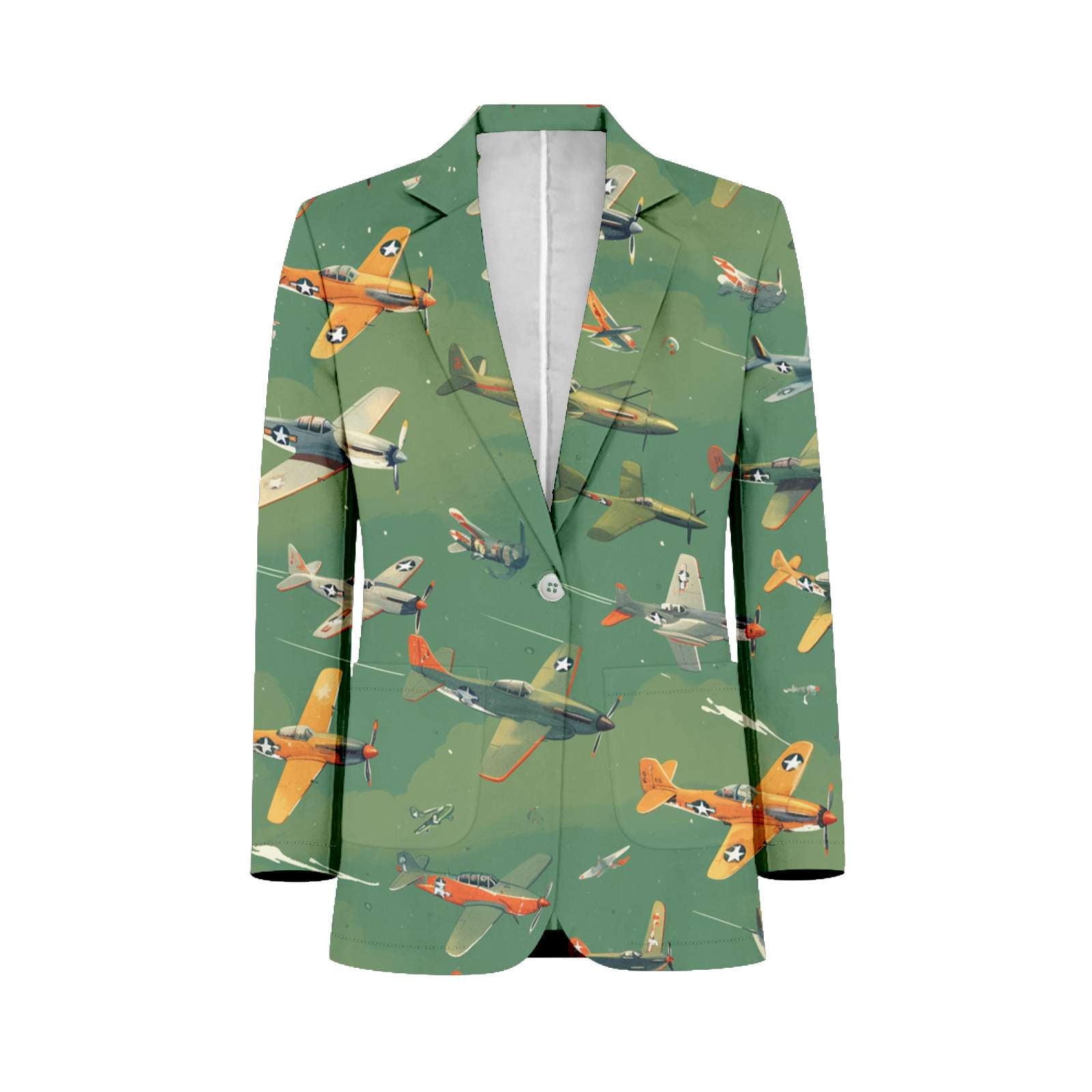 Cloud Airplane Pattern Mens Suits Shawl Collar Slim Fit Suit Mens Groom ...