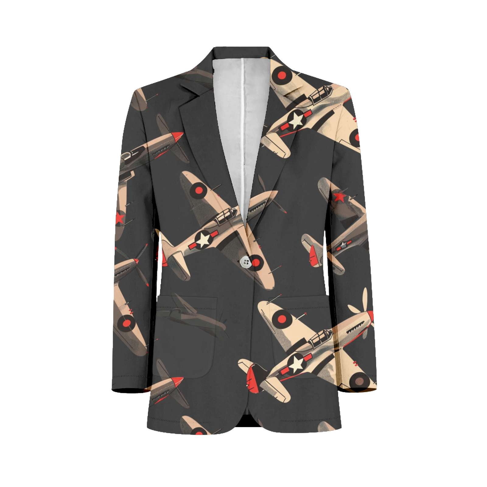 Cloud Airplane Pattern Mens Suits Shawl Collar Slim Fit Suit Mens Groom ...