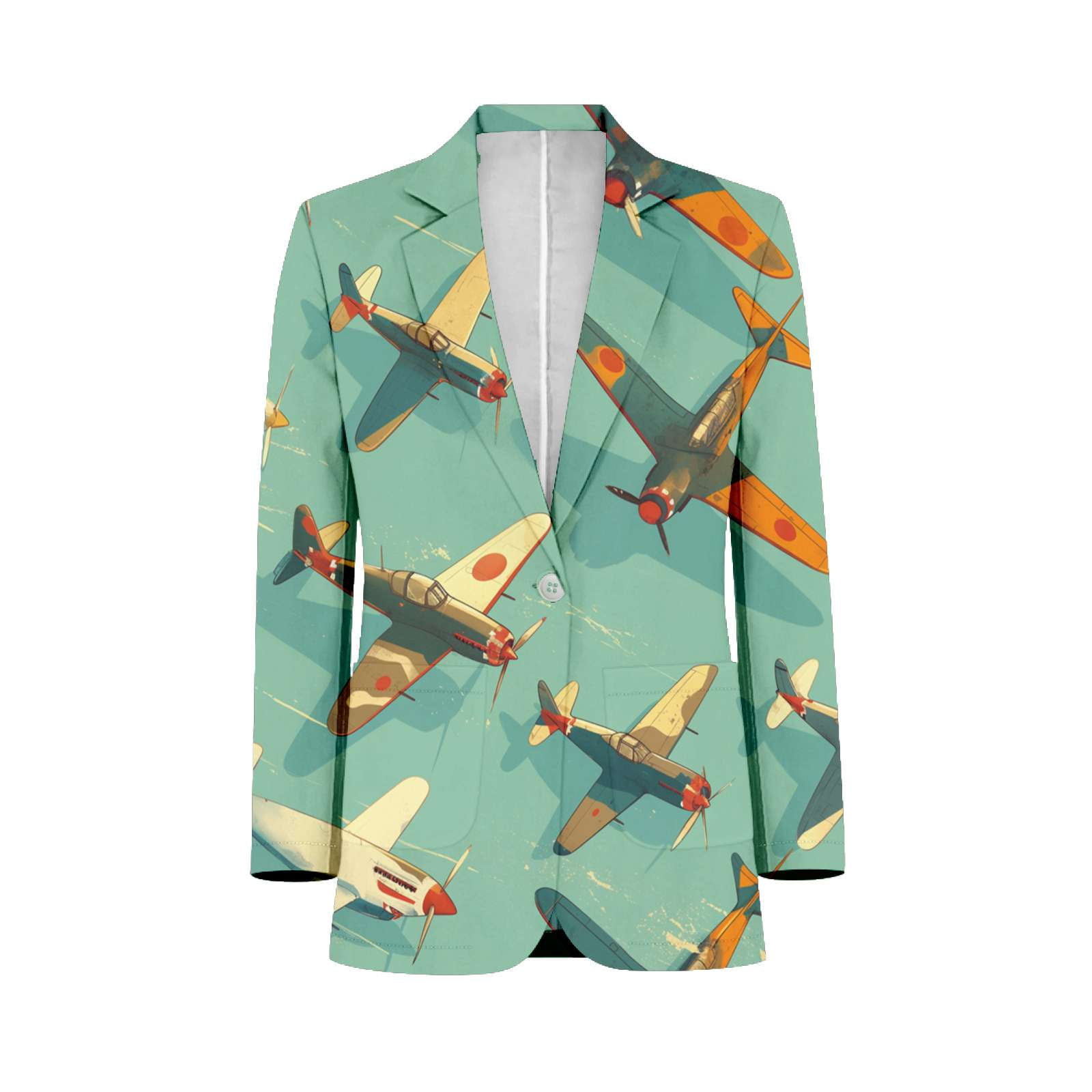 Cloud Airplane Pattern Mens Suits Shawl Collar Slim Fit Suit Mens Groom ...