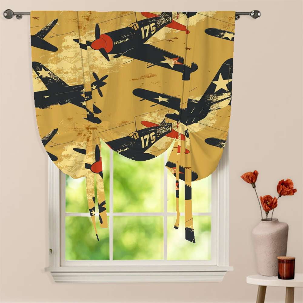 Cloud Airplane Pattern Window Curtain for Living Room Roman Curtain ...
