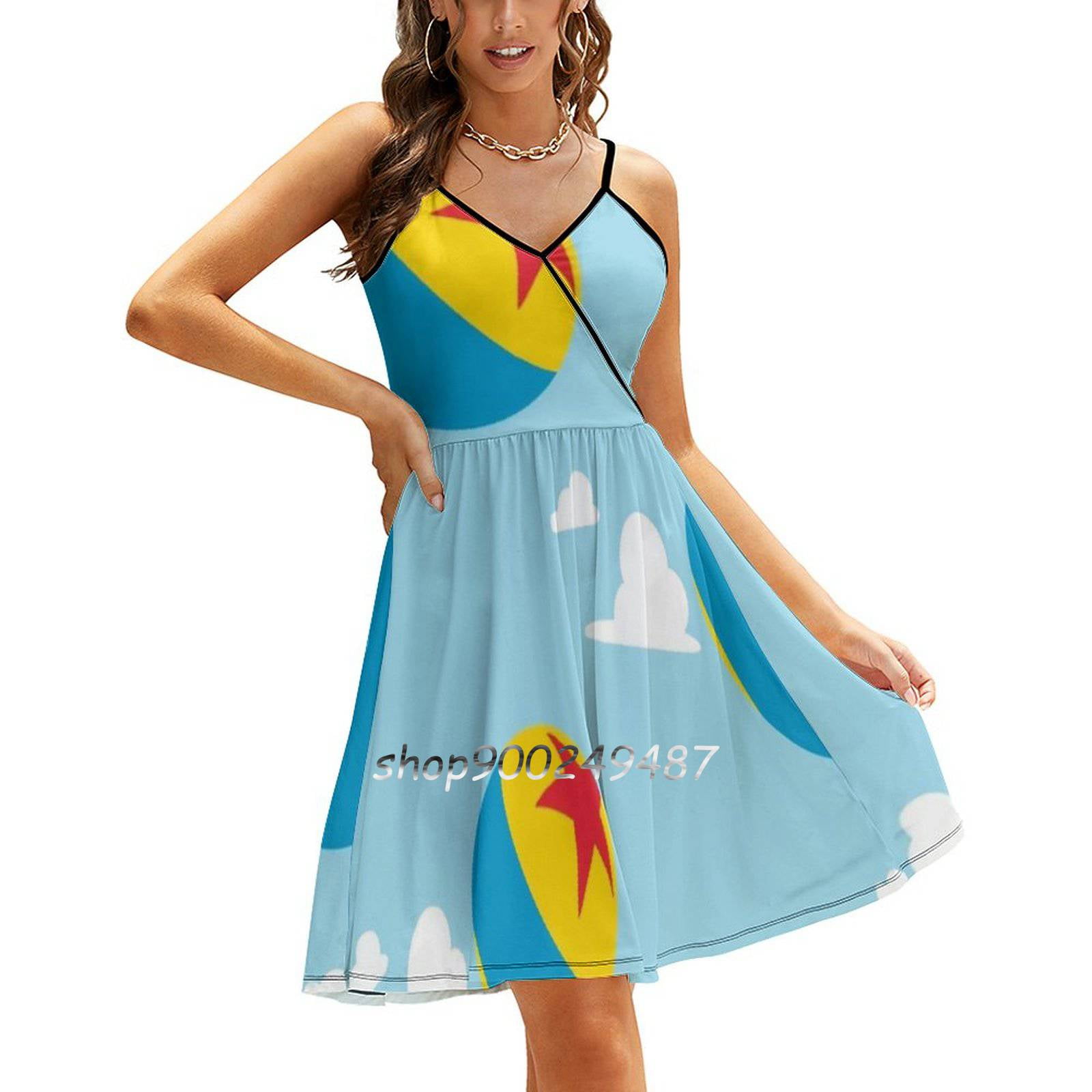 Cloud And Ball Square Neck Dress New Plus Size Elegant Women Waist ...