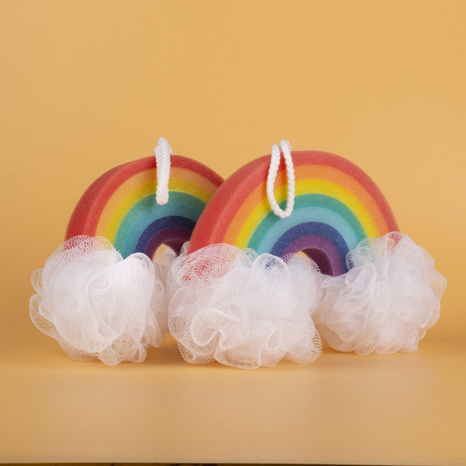 Cloud Bath Sponges Loofahs Rainbow Shaped Exfoliating Scrubber Body ...