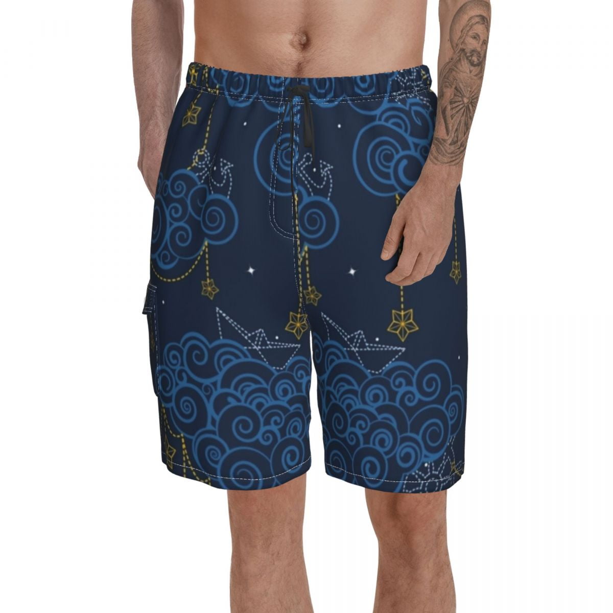 Cloud Board Shorts Swimming Trunks Polyester Men Beach Funny Swim ...