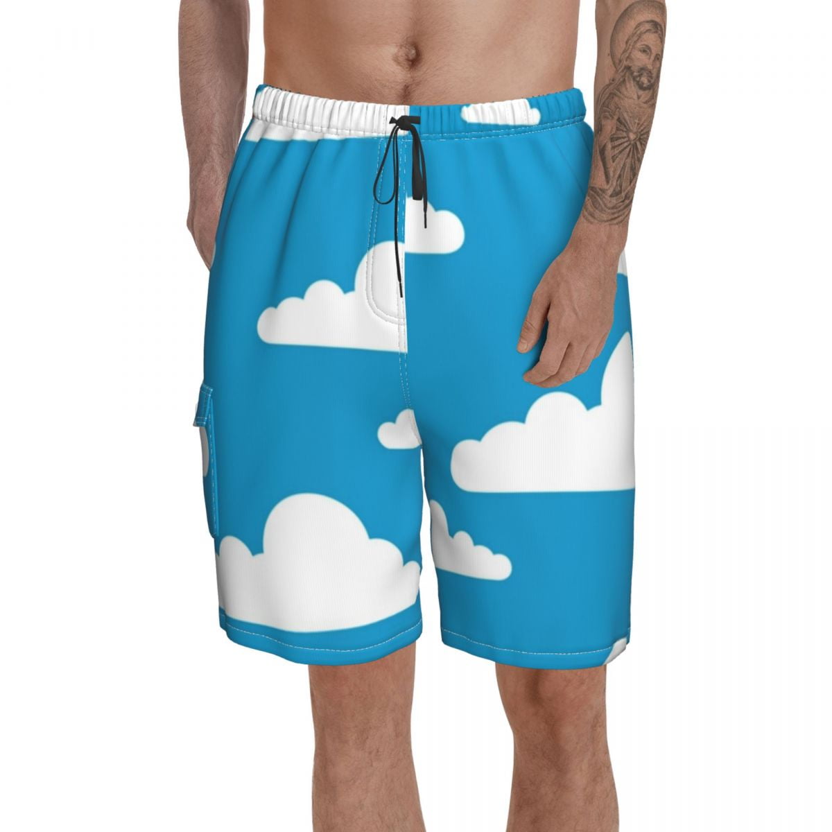 Cloud Board Shorts Swimming Trunks Polyester Men Beach Funny Swim ...