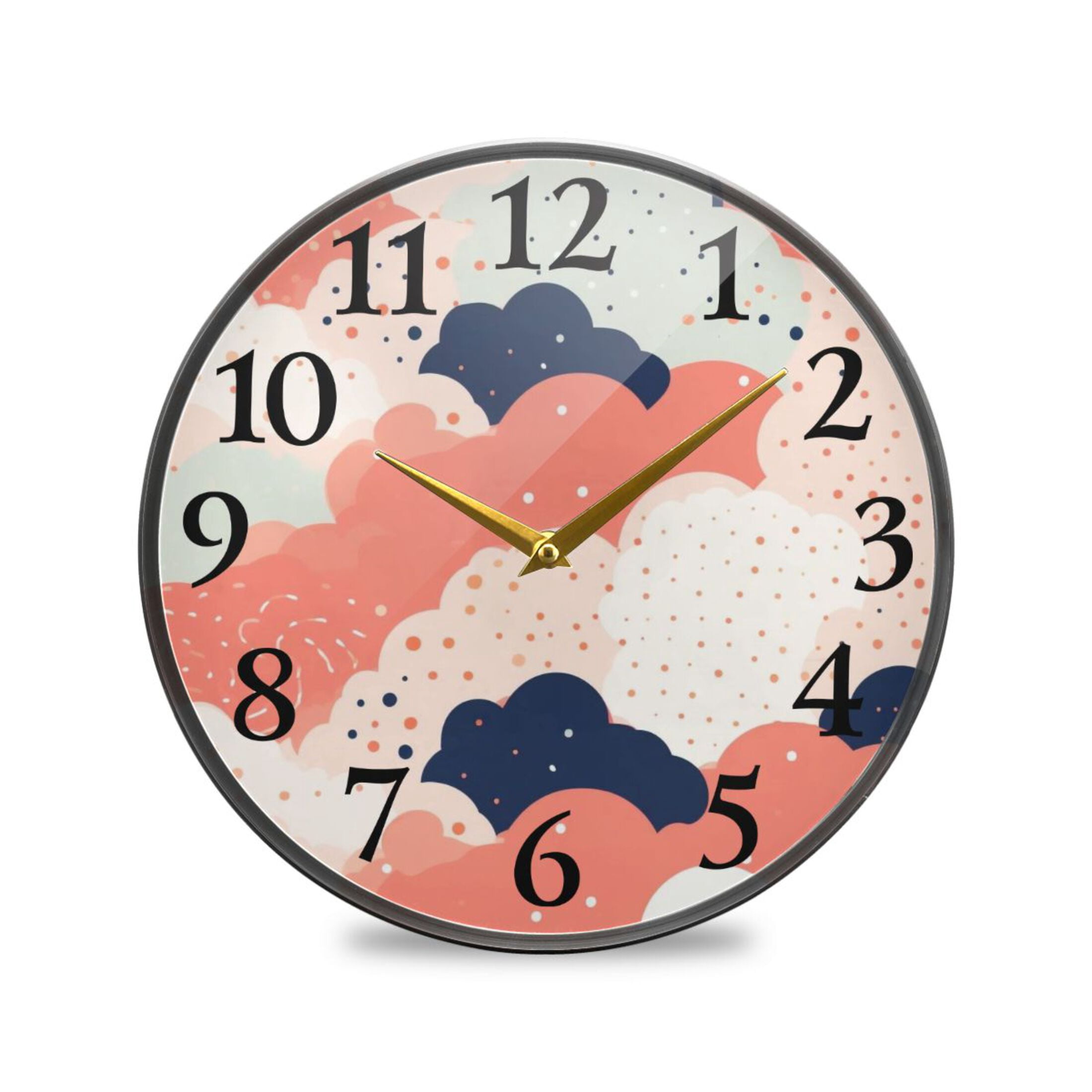 Cloud Cartoon Wall Clocks Battery Operated 11.9 Inch Round Clock ...