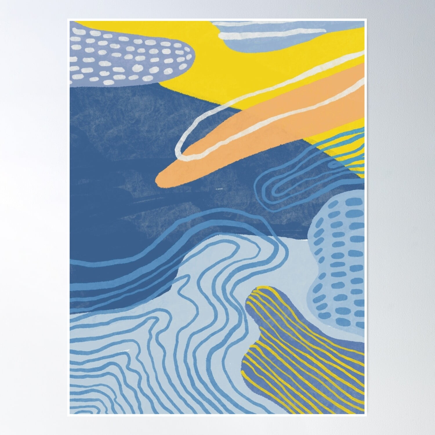 Cloud Cascade Poster Wall Art, Modern Wall Decor, 8x12 UNFRAMED ...