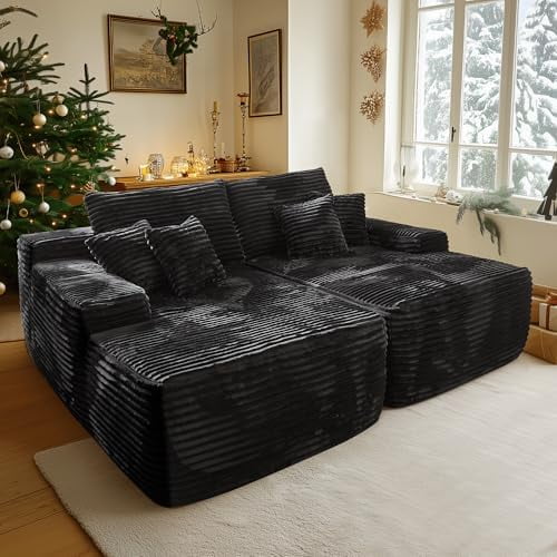 Cloud Chaise Lounge Chair Indoor, Cozy Single Couch with Fluffy Plush ...