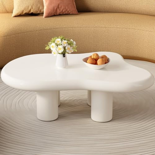 Cloud Coffee Table with 18.89" Legs, Cute Coffee Table, White Modern ...