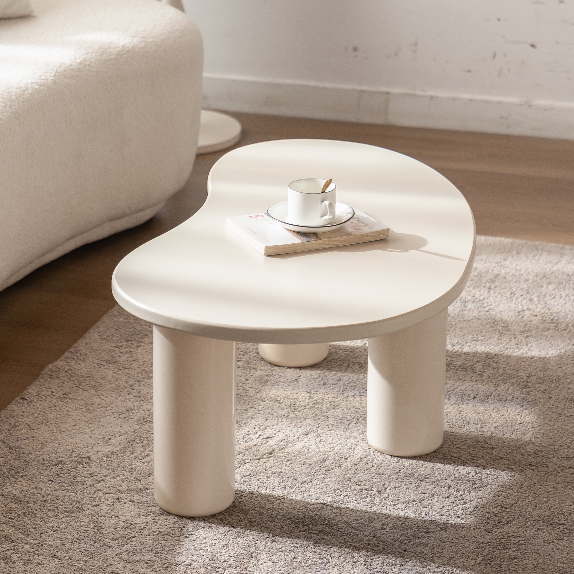 Coffee Tables Cloud Coffee Table, 35.43" Irregular Cream Beige Coffee ...