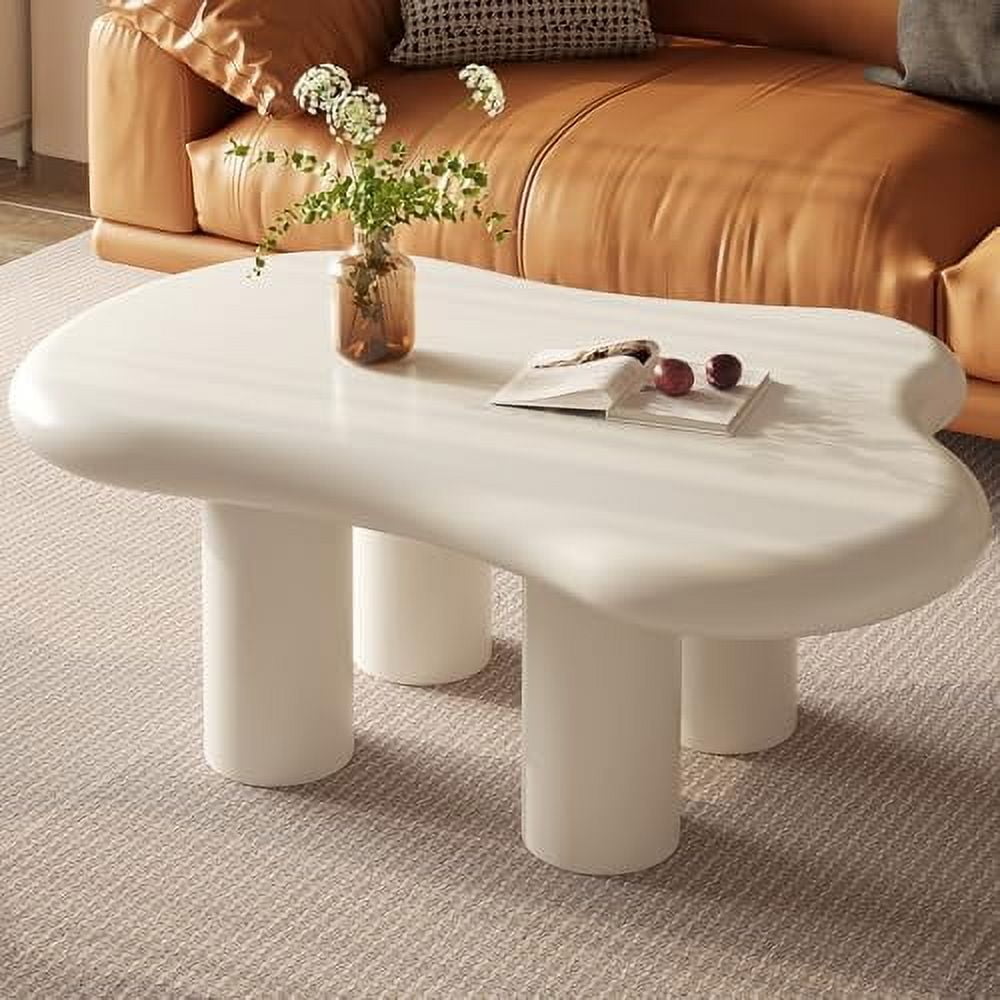 Cloud Coffee Table, Cute White Modern Tea Table, Irregular Indoor End ...
