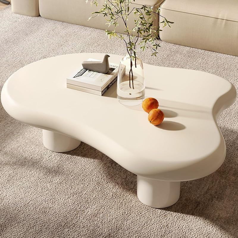 Cloud Coffee Table, Modern White Coffee Table for Living Room, Cute ...