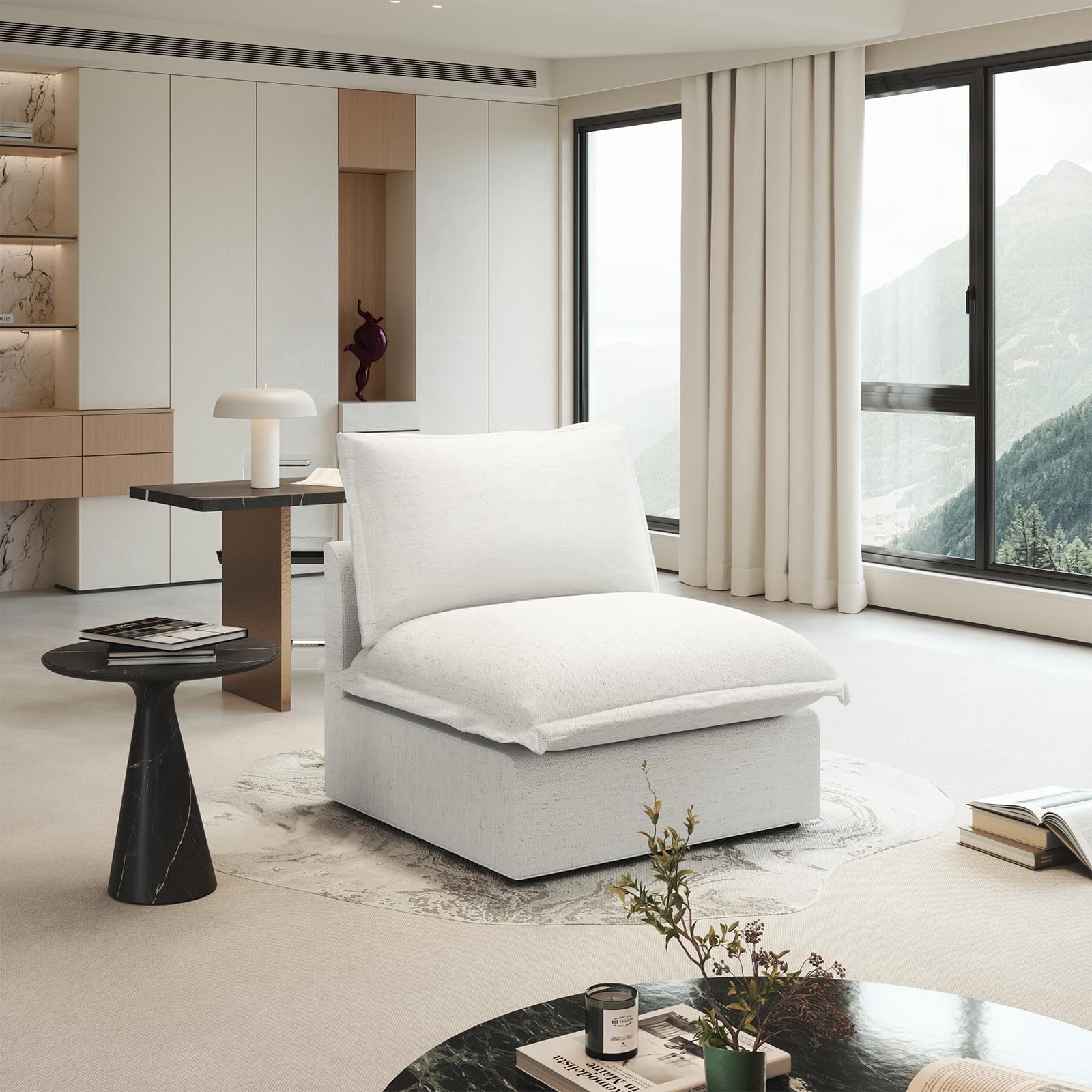 Cloud Couch for Living Room,Ottoman,Down Fill Comfort Footrest,L Shape ...