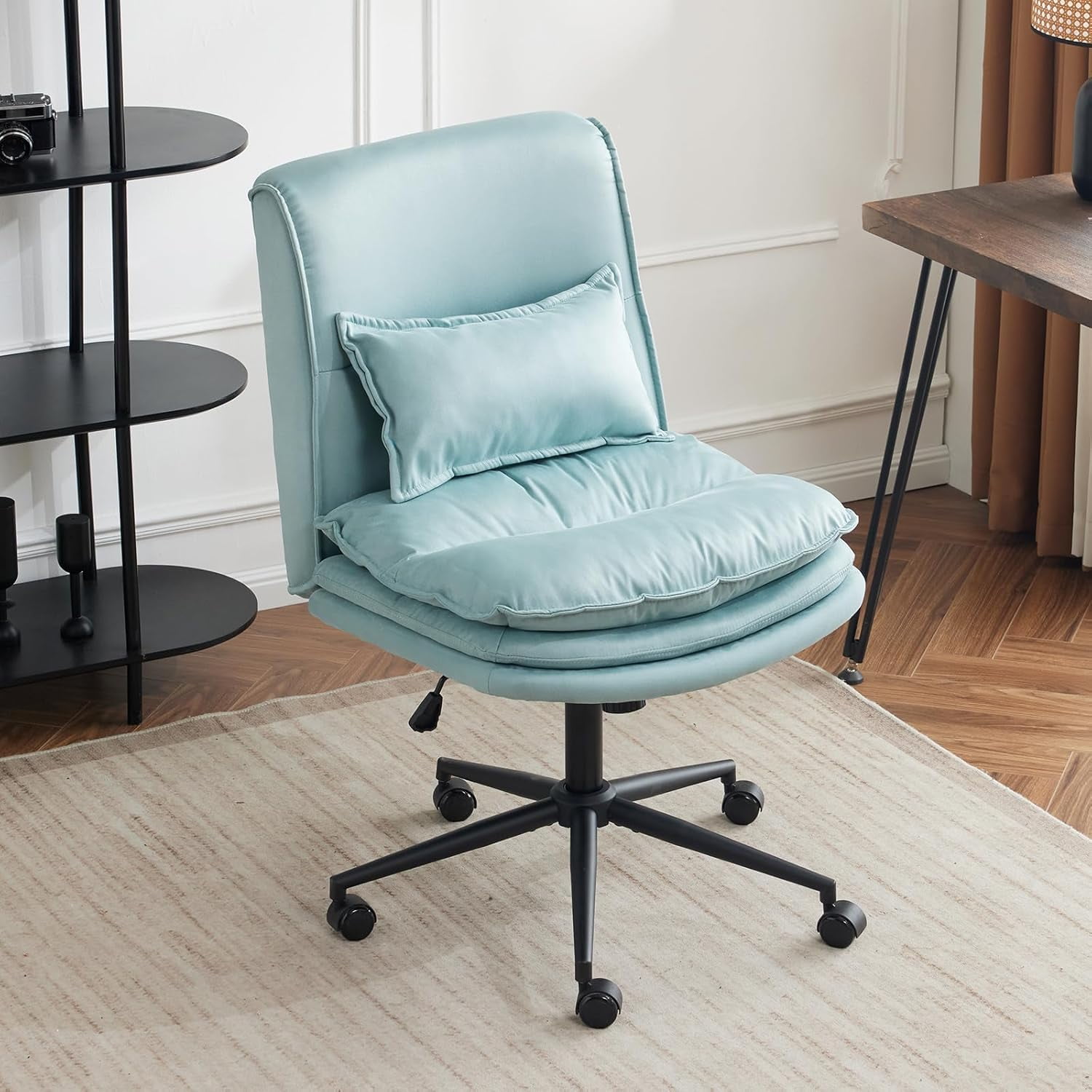 Cloud Criss Cross Legged Chair 18" High Back Armless Office Desk Chair ...