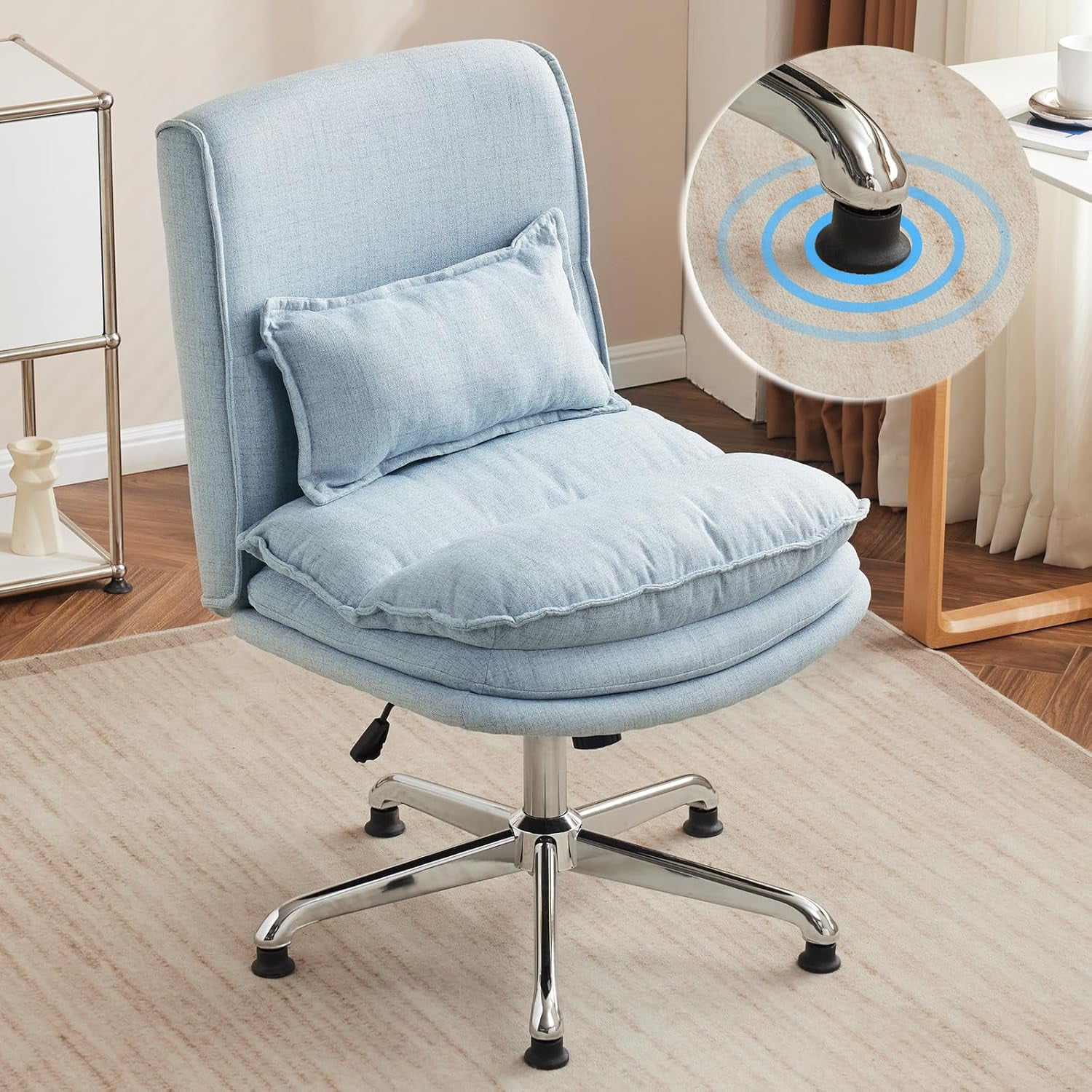 Cloud Criss Cross Legged Chair 18" High Back Armless Office Desk Chair ...