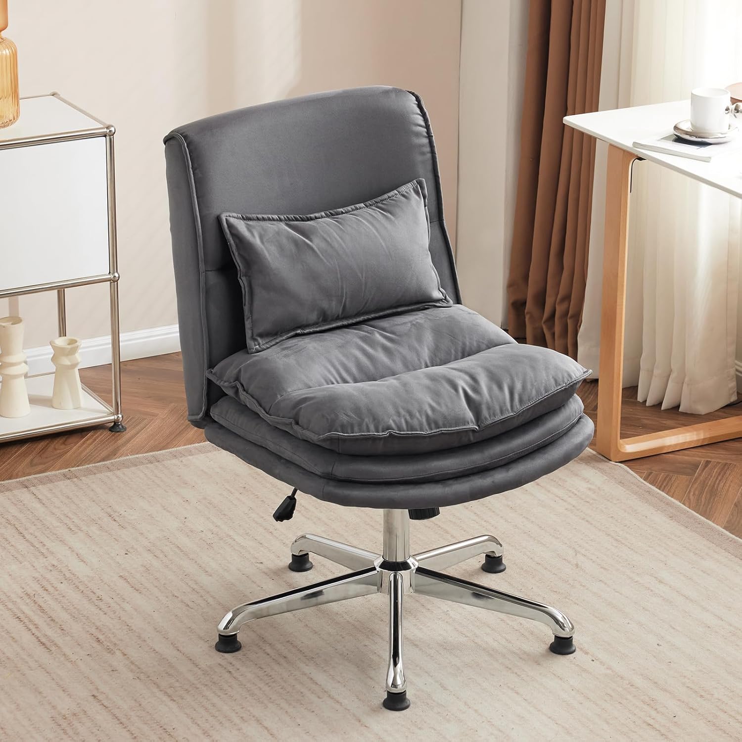 Cloud Criss Cross Legged Chair,18" High Back Armless Home Office Desk ...