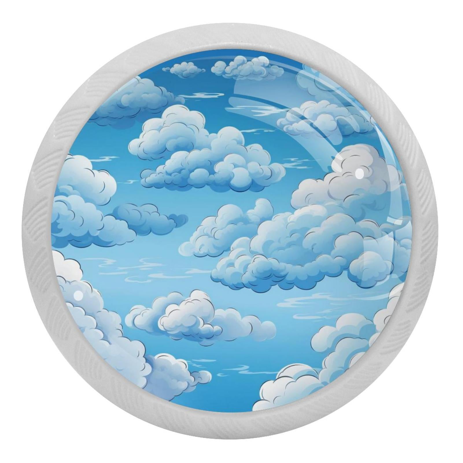 Cloud Crystal Knobs with Screws - 4-Pack Round Fluorescent Drawer Pulls ...