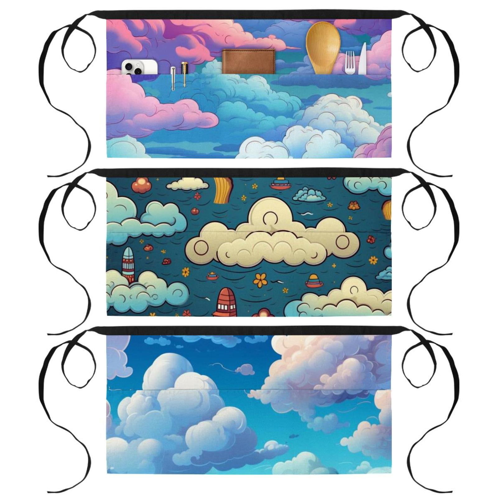 Cloud Custom Printed Waiter Apron with 3 Pockets for Work - Walmart.com