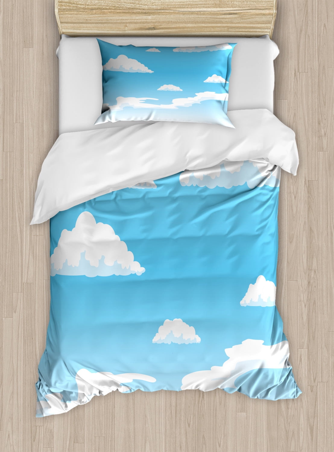Cloud Duvet Cover Set Twin Size, Summer Season Weather Pattern with ...