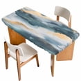 Cloud Effect Fitted Rectangle Tablecloth 24" x 36" Modern Golden Green ...