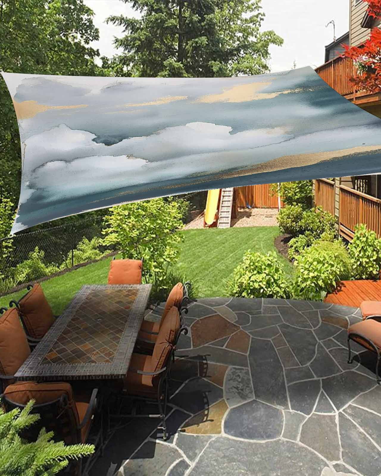 Cloud Effect Waterproof Sun Shade Sail Modern Watercolor Marble Texture ...
