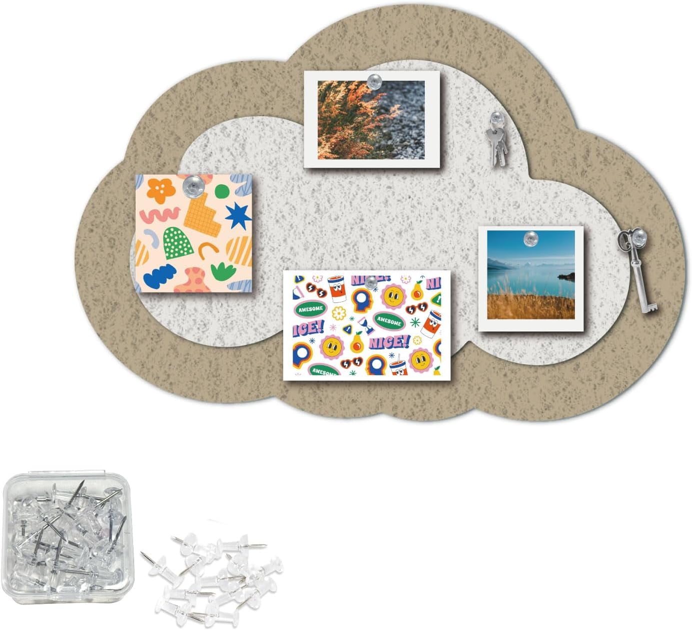 Cloud Felt Bulletin Board 8x11.8 Inch Self Adhesive Felt Bulletin Board ...