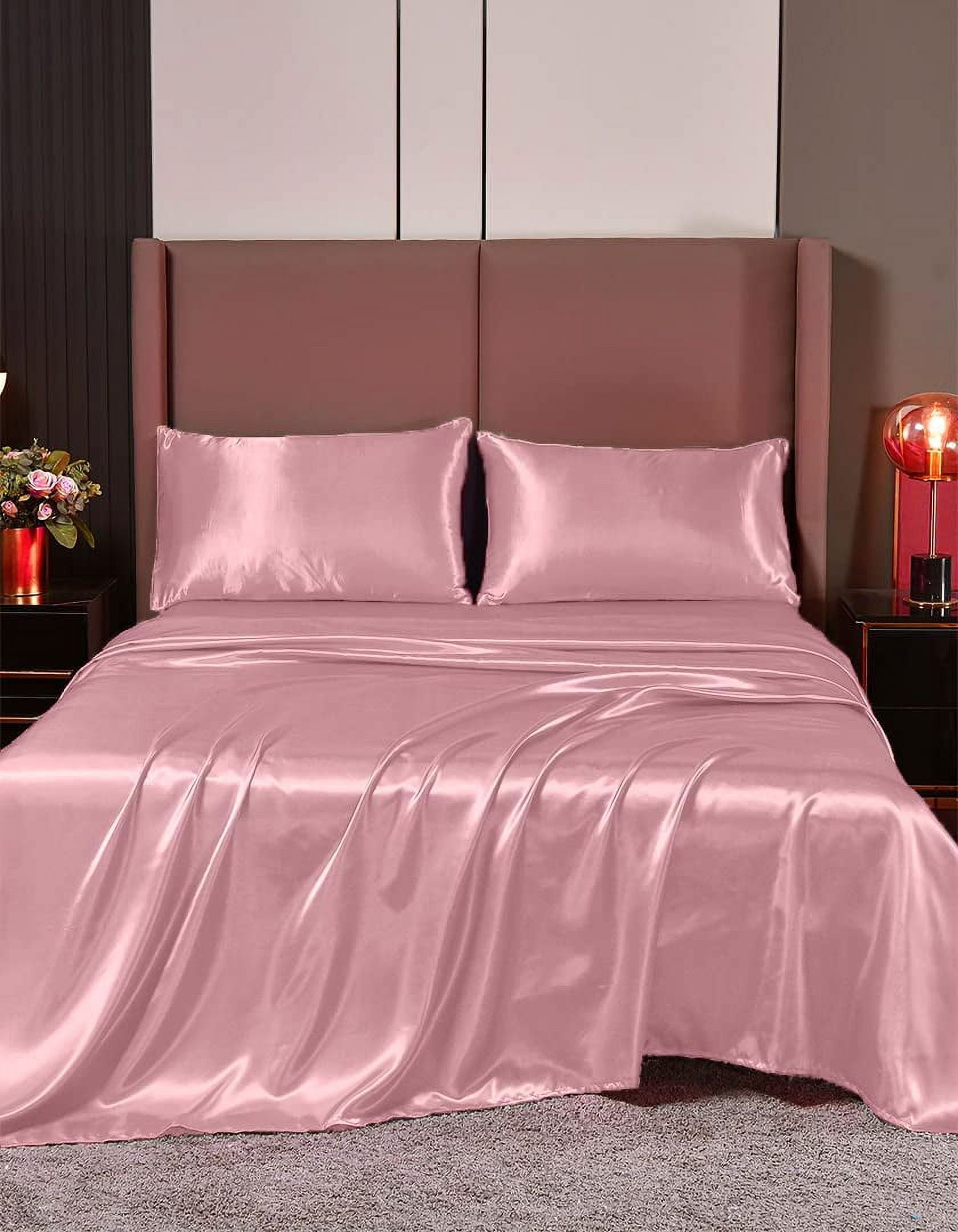 Cloud Fino 100% Pure Silk Satin Sheet Set 6pcs, Silk Fitted Sheet,Silk ...