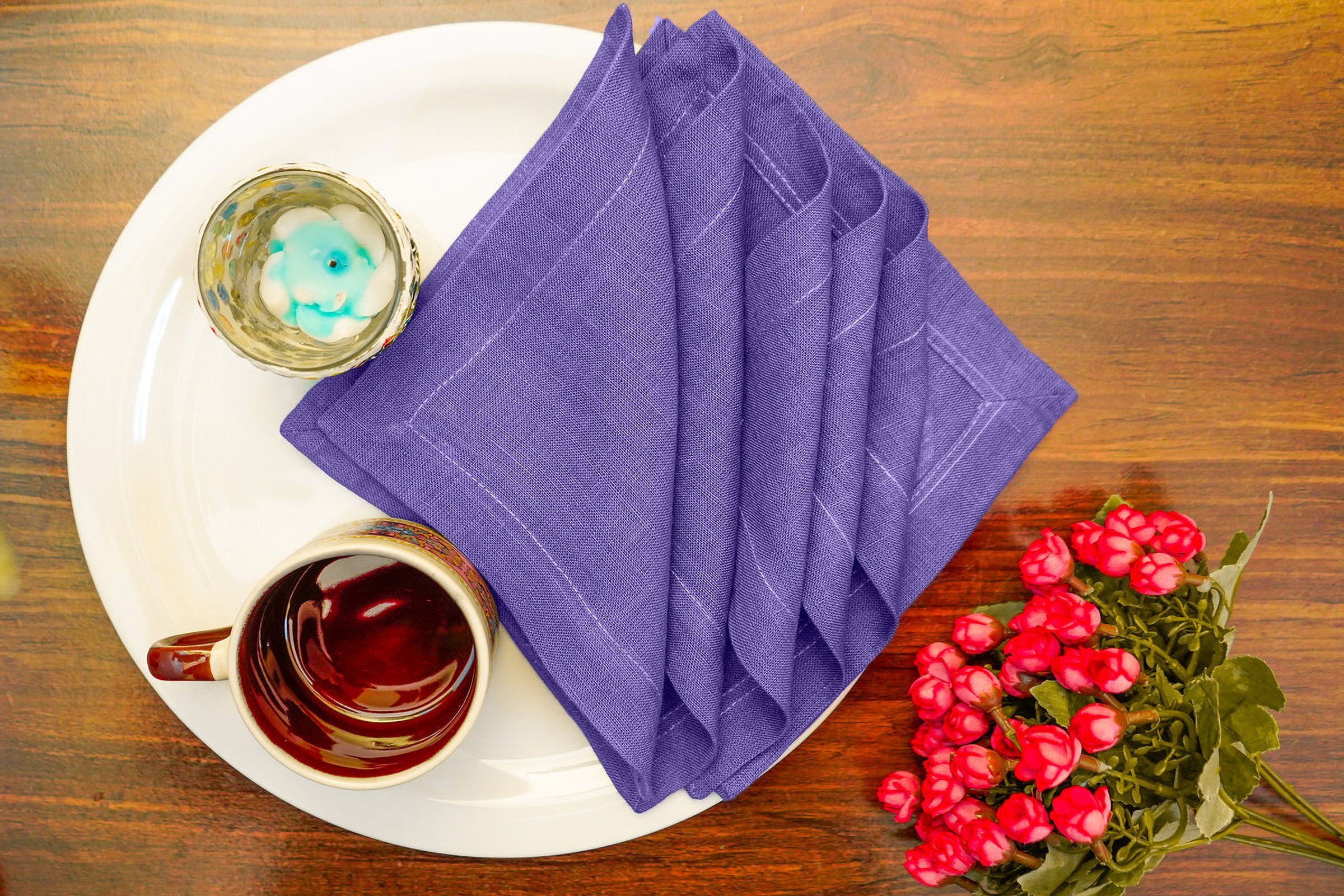 Cloud Fino Linen Cocktail Napkins (6x6 Set of 25), 100% French Flax ...