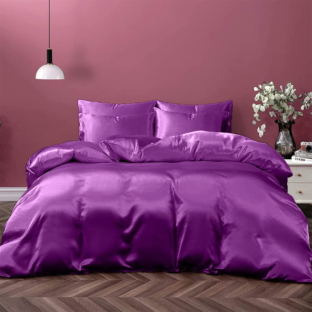 Cloud Fino Silk Satin Comorter | Box Stitched | 300 GSM Filling | All ...