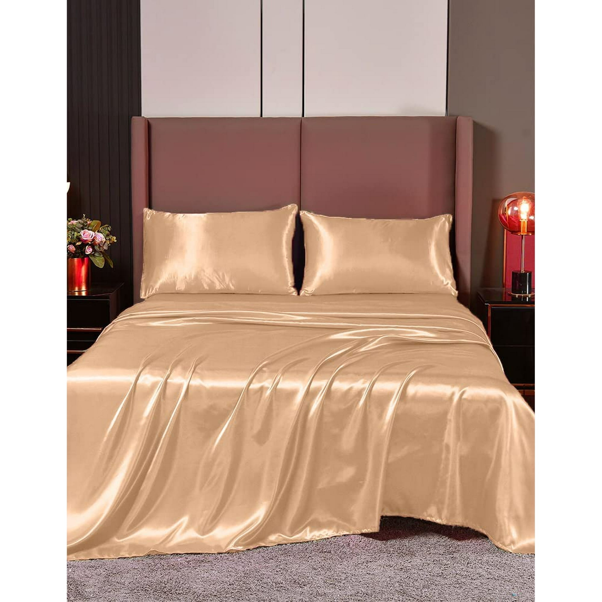 Cloud Fino Silk Satin Sheet Set- 6 Piece Sheet Set- Twin Size Sheet Set ...