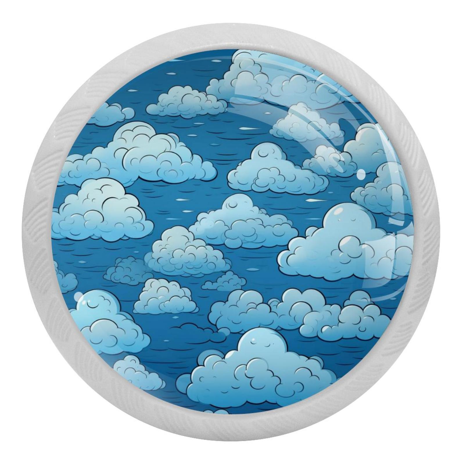 Cloud Fluorescent Drawer Pulls 4-Pack: Glow-in-the-Dark Round Cabinet ...
