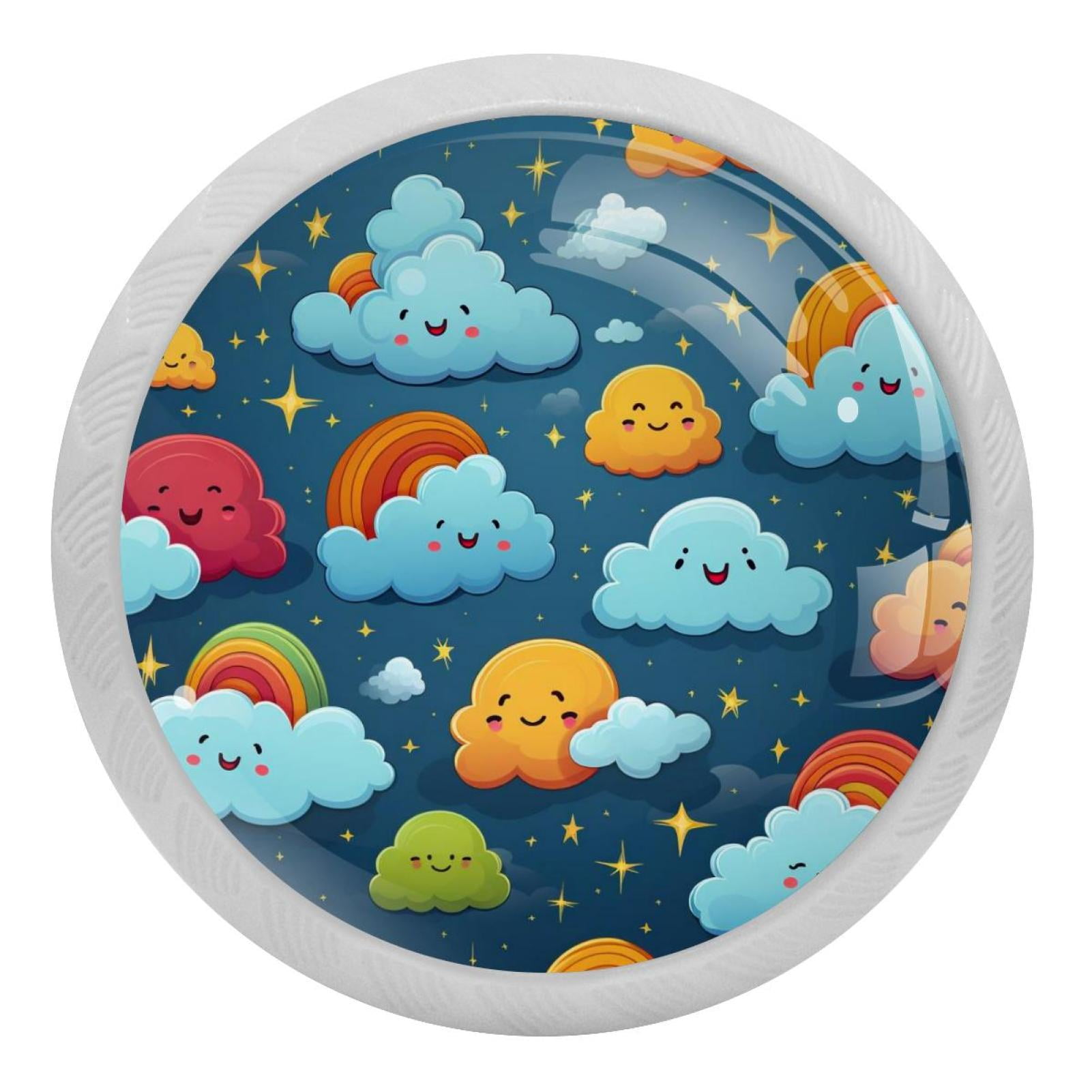 Cloud Fluorescent Drawer Pulls: Round 4-Pack Glow-in-the-Dark Knobs for ...