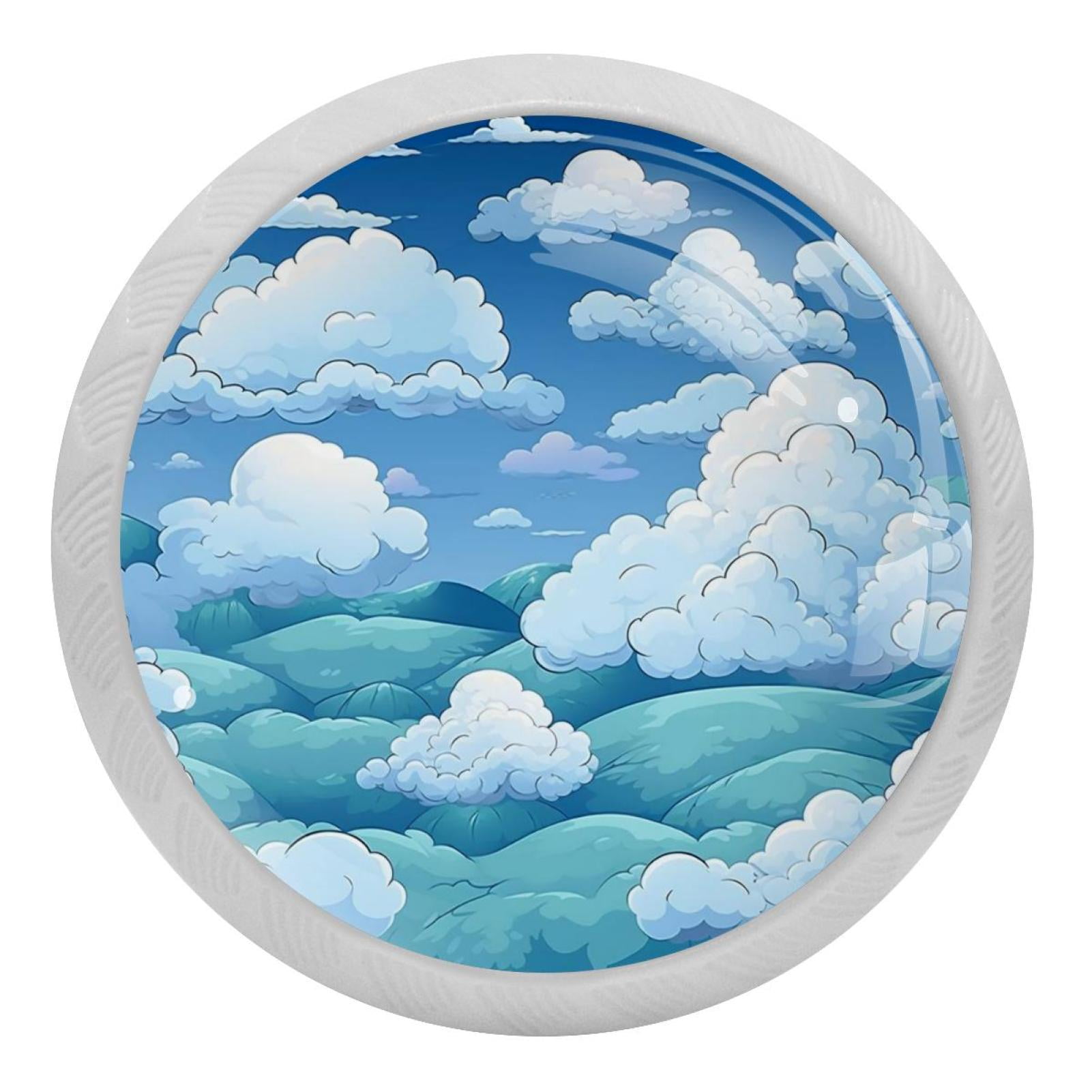 Cloud Fluorescent Drawer Pulls: Round 4-Pack Glow-in-the-Dark Knobs for ...