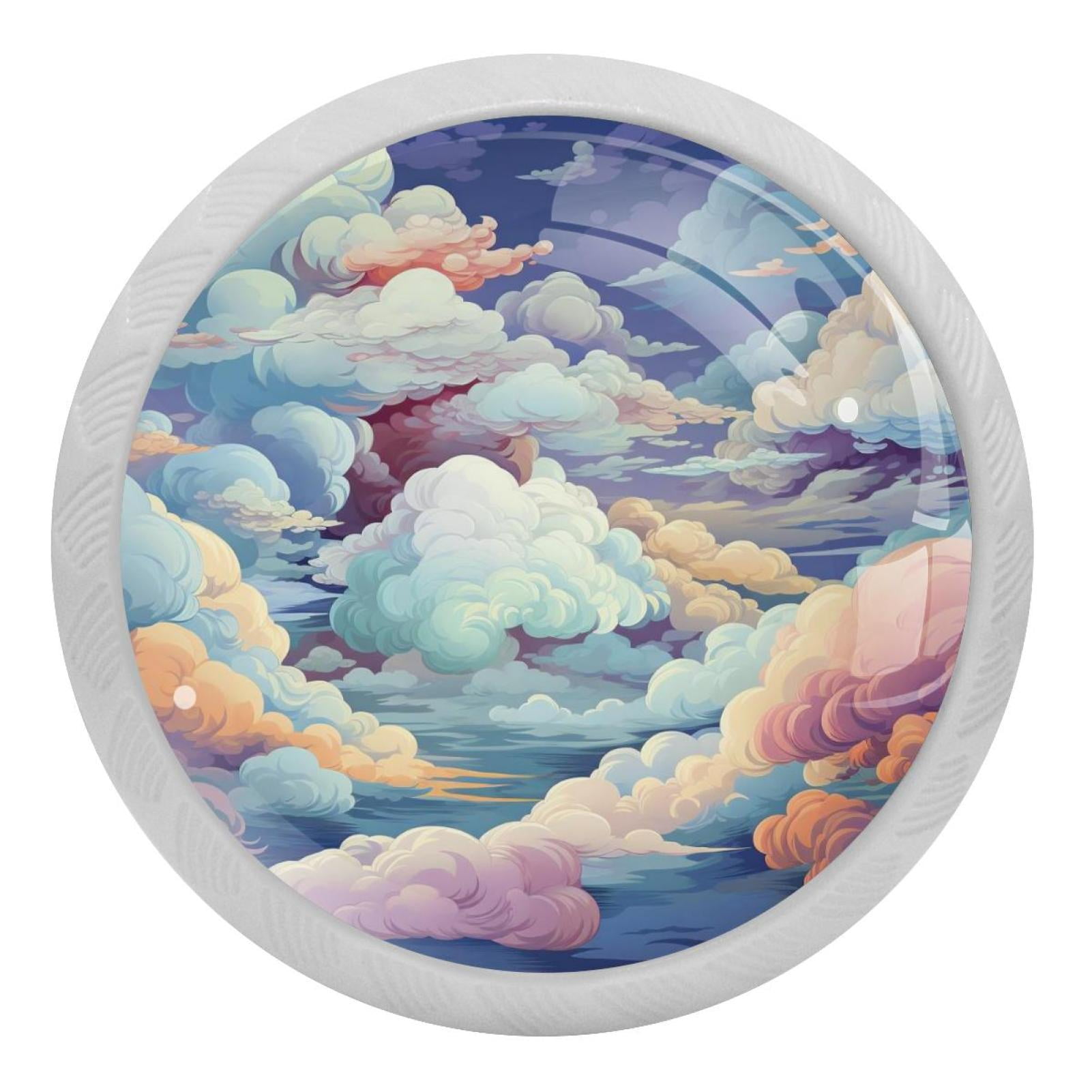 Cloud Fluorescent Drawer Pulls with Screws - Round 4-Pack Glow-in-the ...