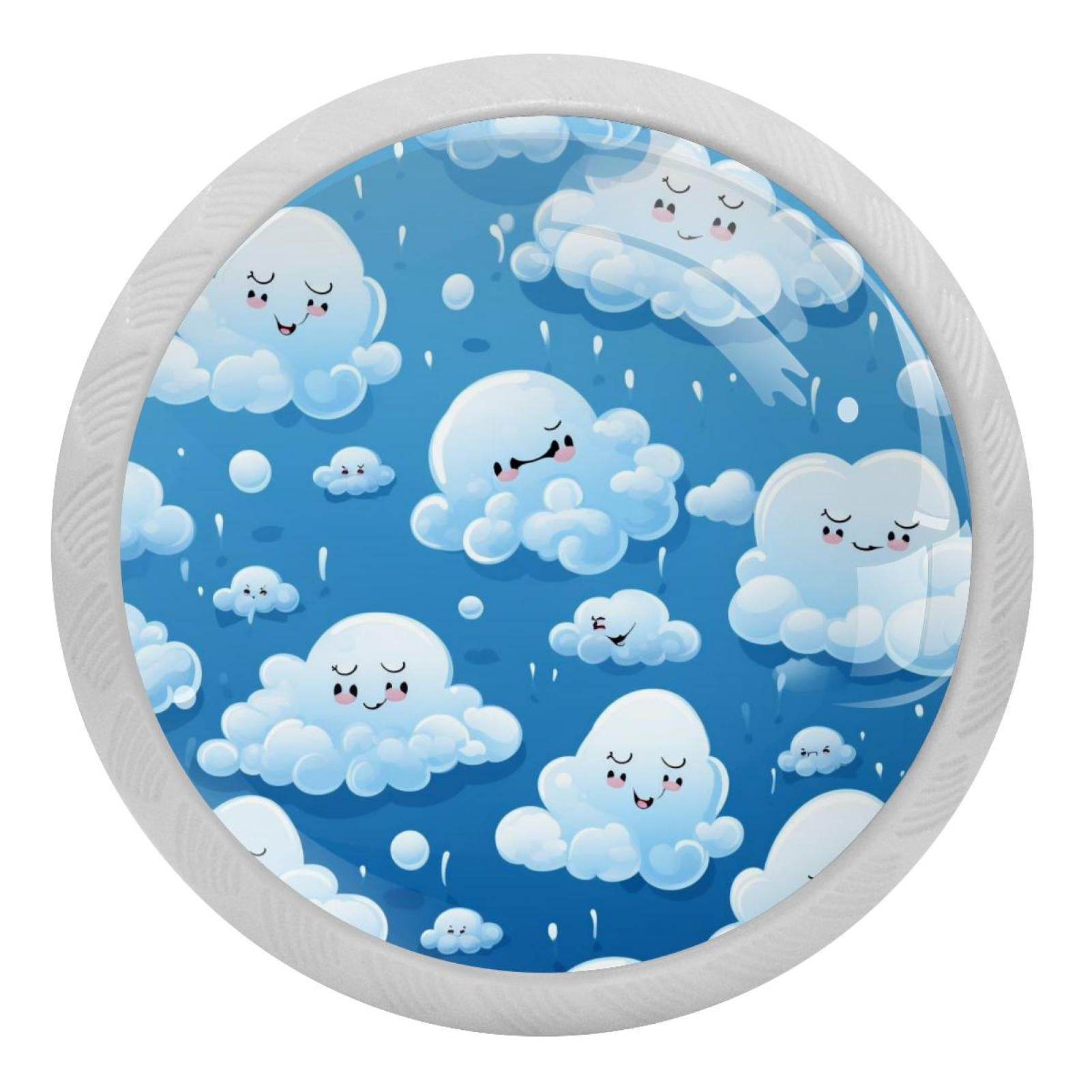 Cloud Fluorescent Drawer Pulls with Screws - Round 4-Pack: Glow-in-the ...