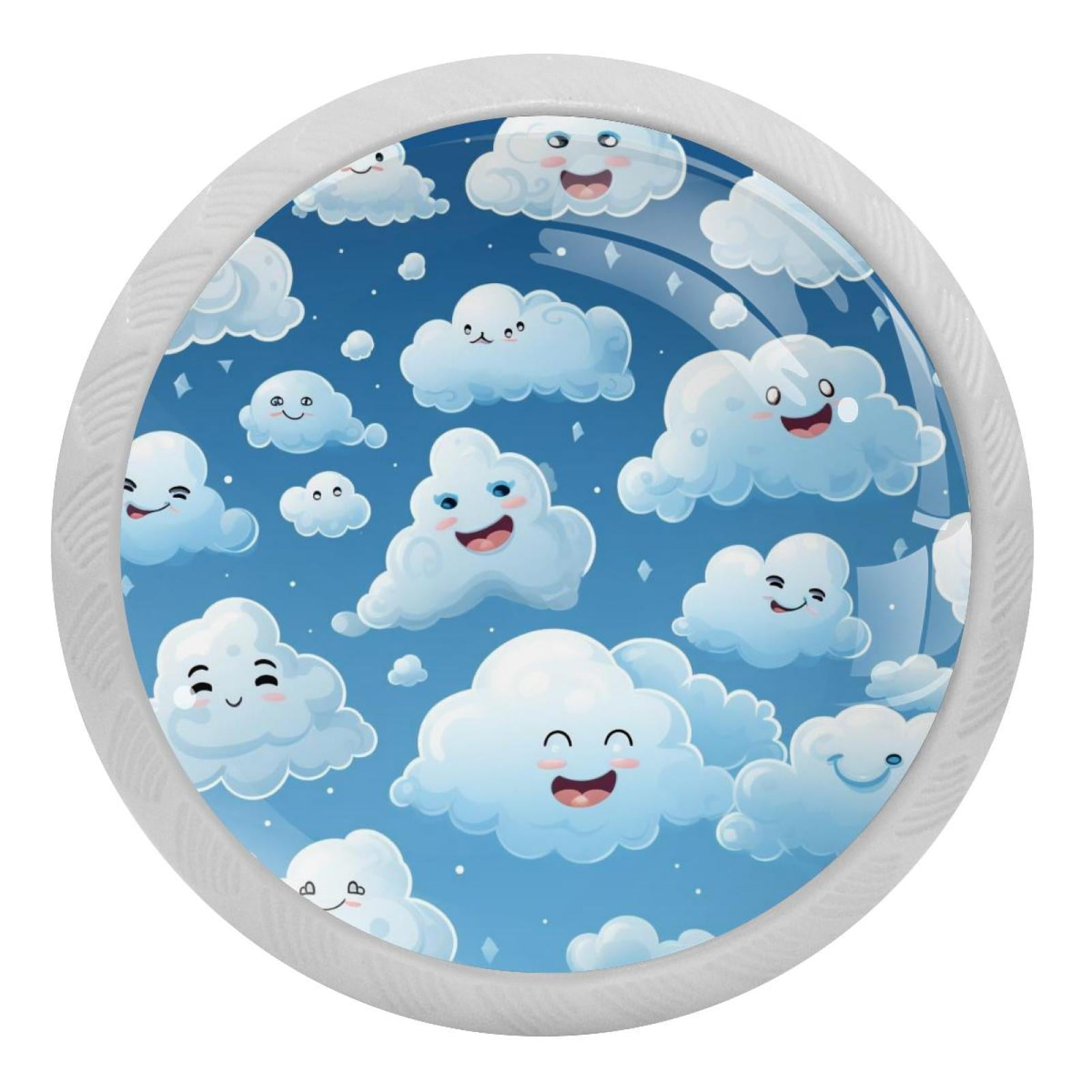 Cloud Fluorescent Drawer Pulls with Screws - Round 4-Pack: Glow-in-the ...