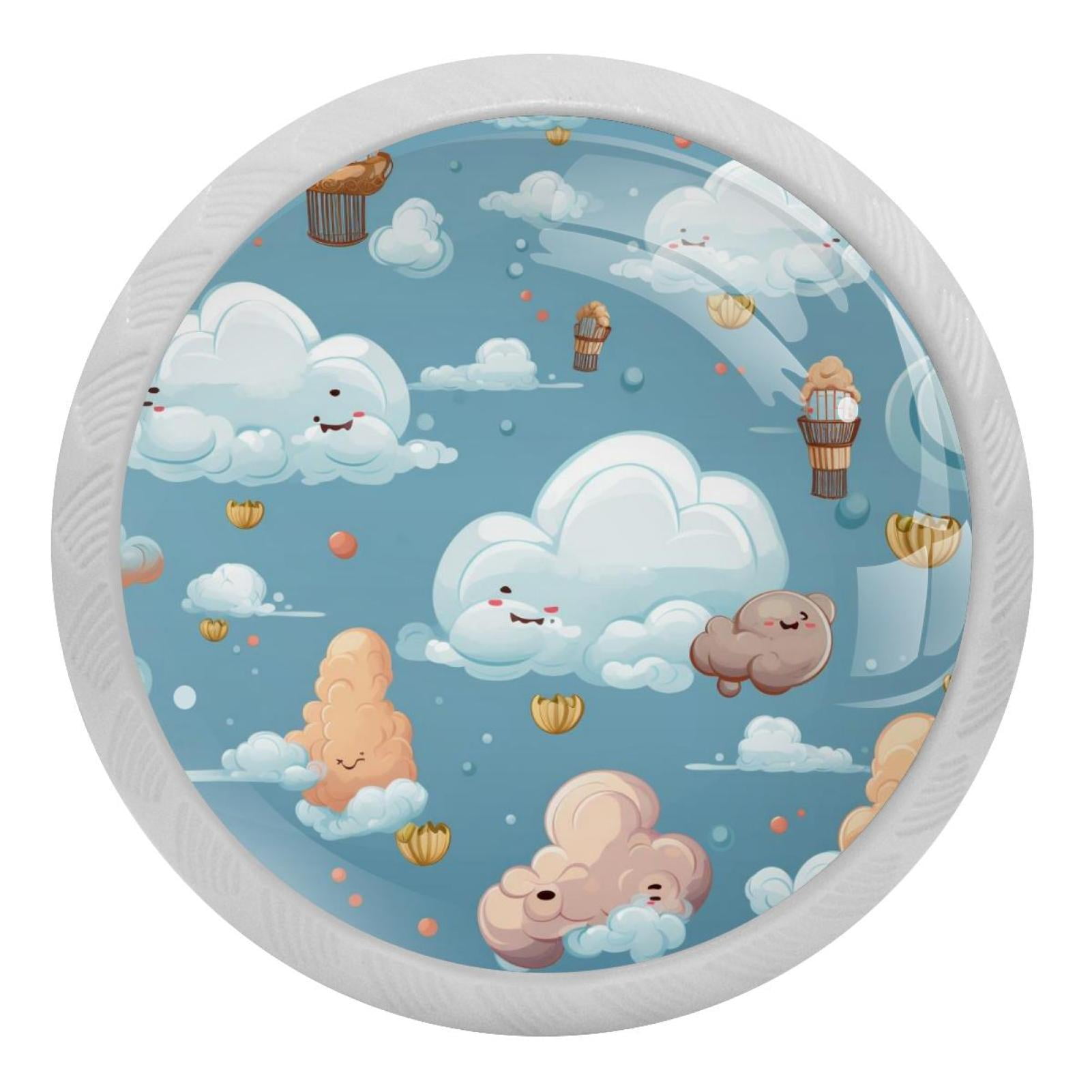 Cloud Fluorescent Drawer Pulls with Screws - Round 4-Pack Glow-in-the ...