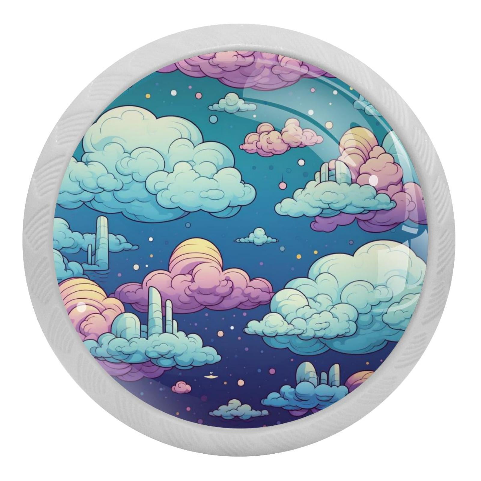 Cloud Fluorescent Drawer Pulls with Screws: Round 4-Pack, Glow-in-the ...